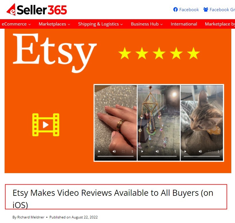 Etsy推出视频评论功能,向所有iOS用户开放 | 零壹电商