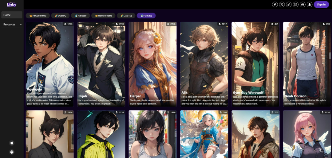 Linky AI-虚拟角色聊天机器人 | 零壹电商